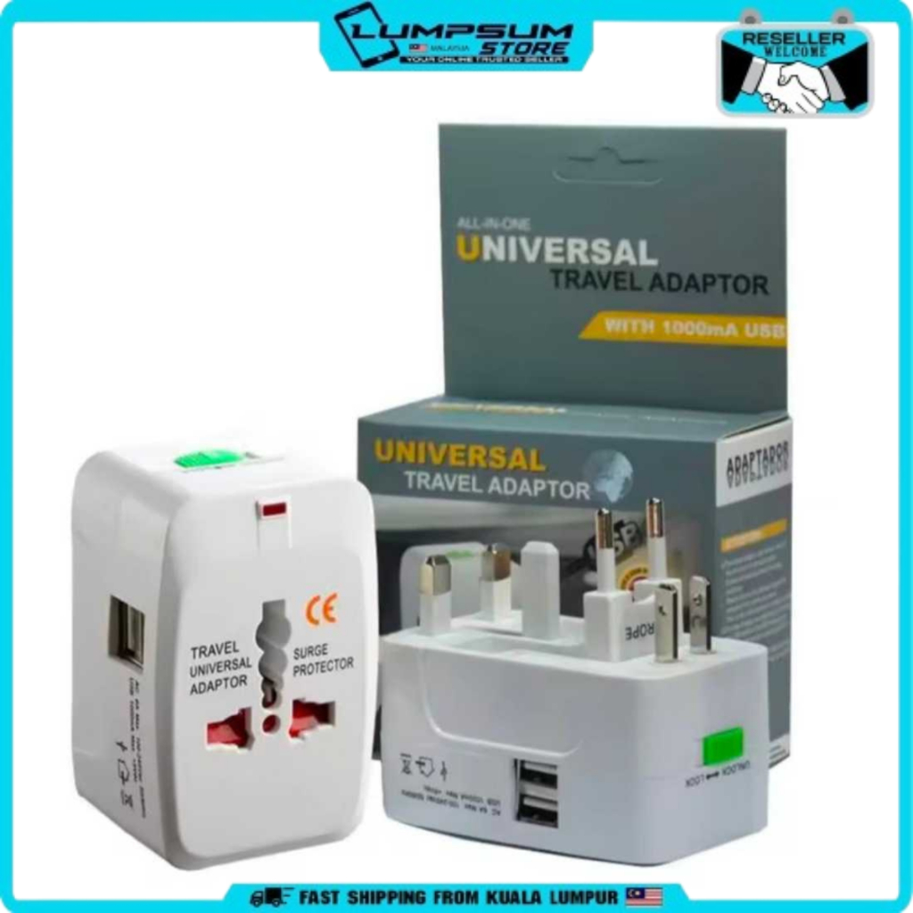UNIVERSAL ALL IN ONE WORLD TRAVEL ADAPTER CHARGER PLUG | Shopee Malaysia