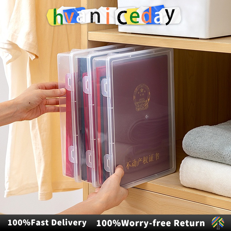 A4 Document Storage Box Buckle Design Large Capacity Document Holder ...