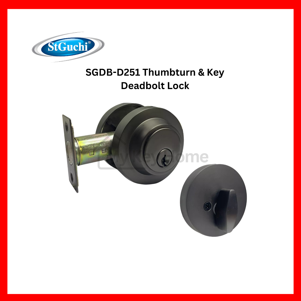 St Guchi Thumbturn & Key Deadbolt Lock SGDB-D251 Stainless Steel (Gun ...