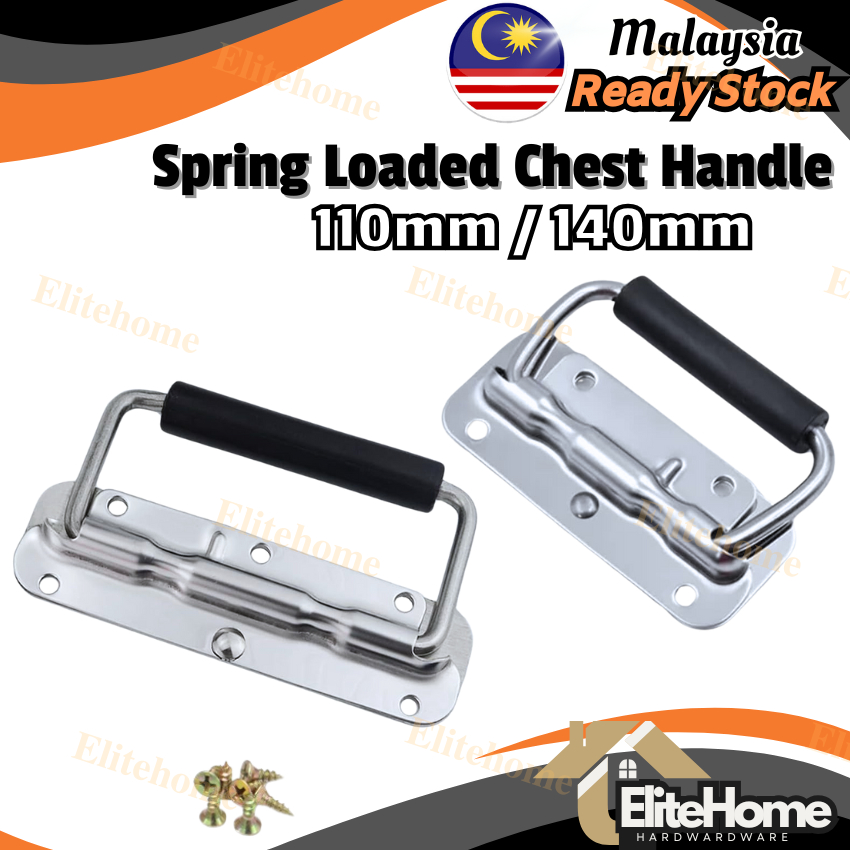 【EliteHome】(110mm/140mm) Spring Loaded Chest Handle Surface Mount Chest ...