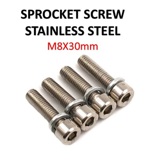 (4 Biji) SPROCKET SCREW SKRU ALLEN KEY STAINLESS STEEL LC135 SRLZ Y125Z ...