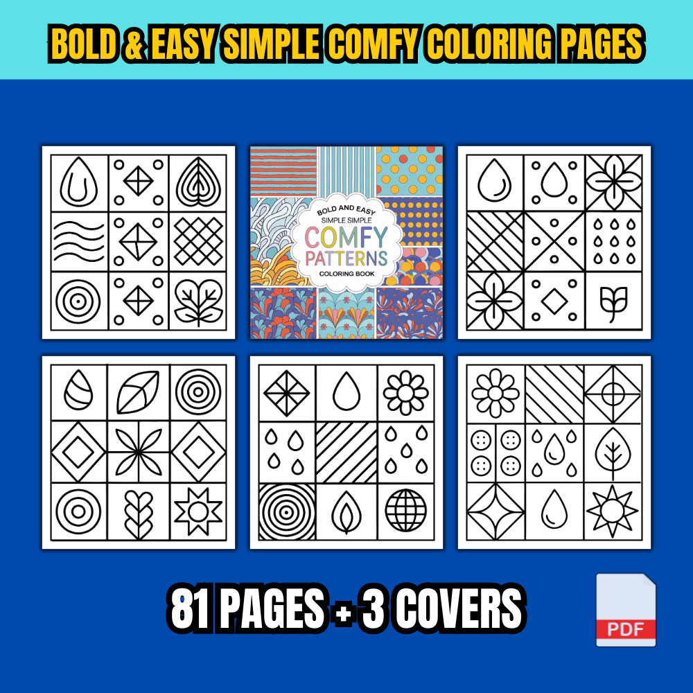 [PDF] BOLD & EASY SIMPLE COMFY COLORING PAGES FOR KIDS (81 PAGES + 3 ...