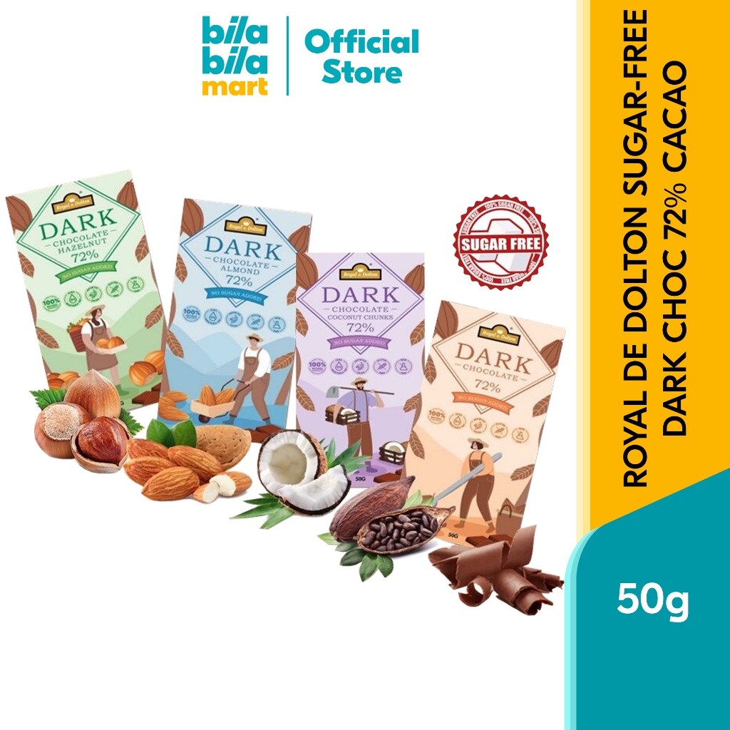 Royal de Dolton Sugar Free Dark Chocolate 72% Cacao (Dark Choc ...