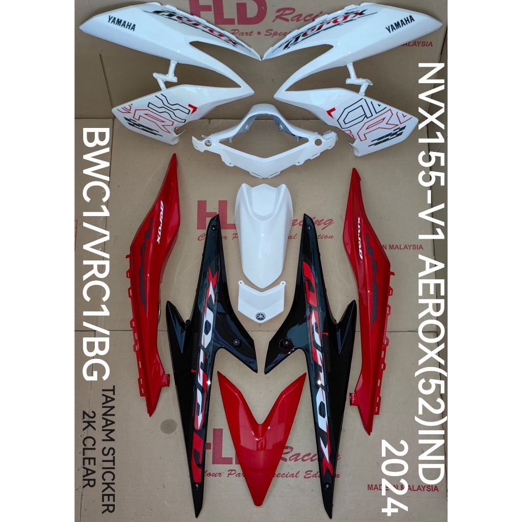NVX155 V1 AEROX IND 2024 (52) YAMAHA BODY COVER SET WITH SIAP STICKER ...