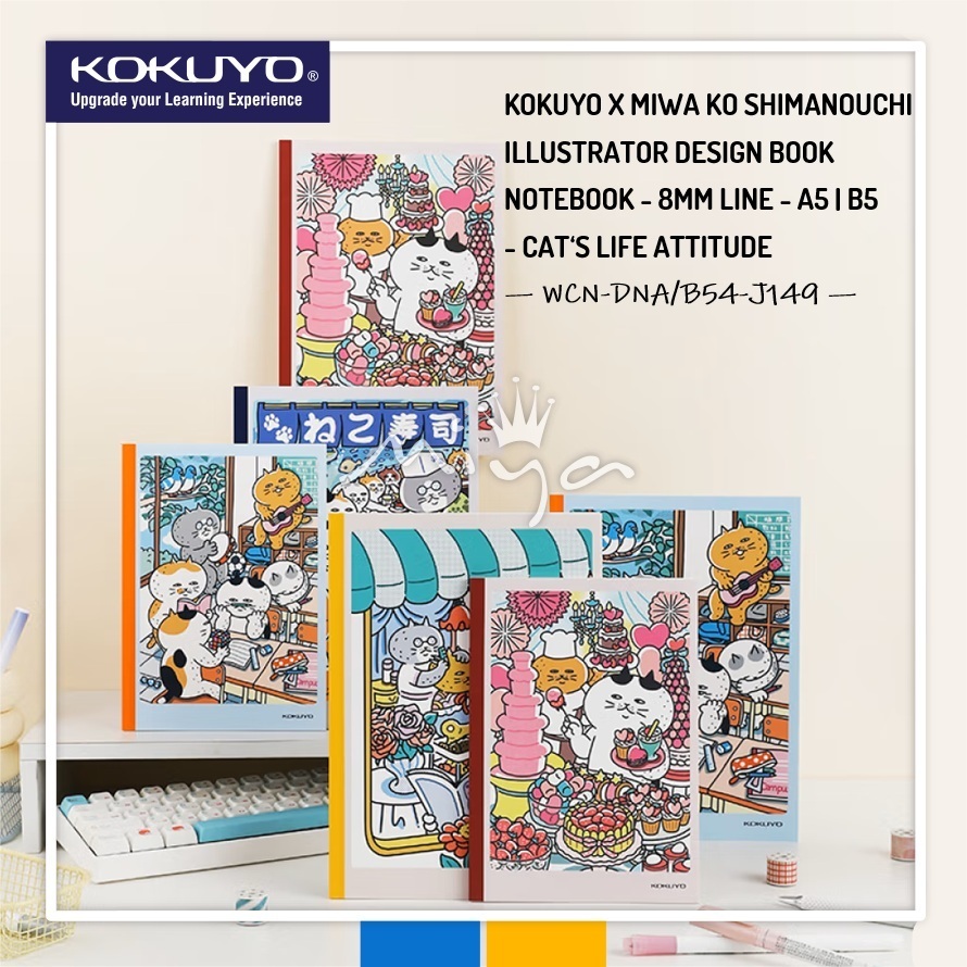 KOKUYO X MIWA KO SHIMANOUCHI ILLUSTRATOR DESIGN BOOK A5 | B5 - CAT'S LIFE ATTITUDE | Shopee Malaysia