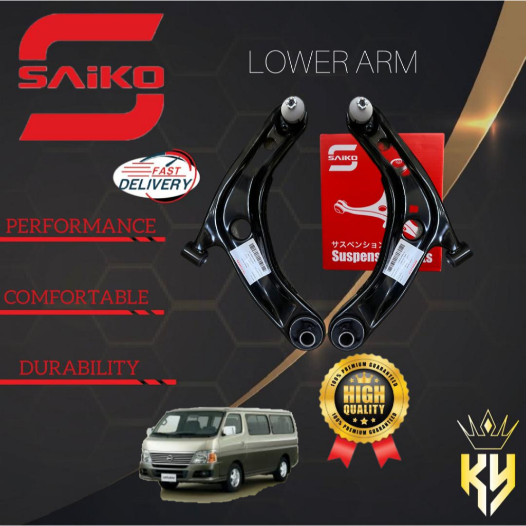 SAIKO FRONT LOWER ARM NISSAN URVAN E25 E26 (54500-VW000) (54501-VW000 ...