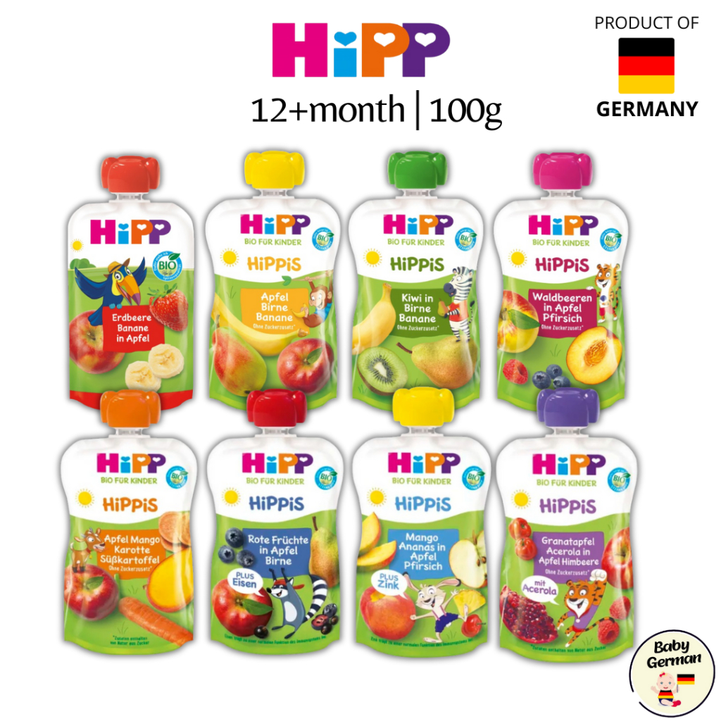 HiPP Baby Organic Puree Pouch Food | 12+ Months | 100g | Germany ...