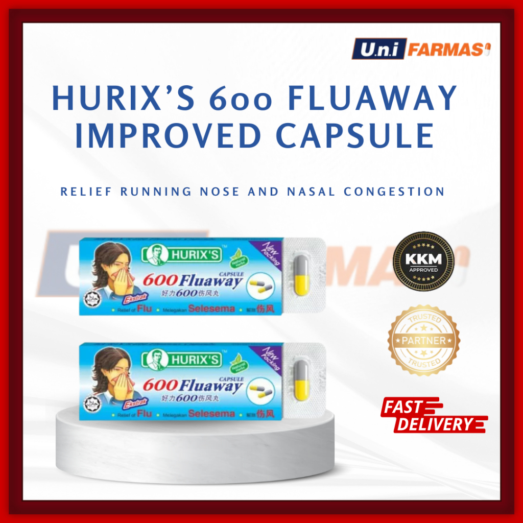 HURIX'S 600 FLUAWAY IMPROVED CAPSULE 6CAPSULES/PACK | Shopee Malaysia