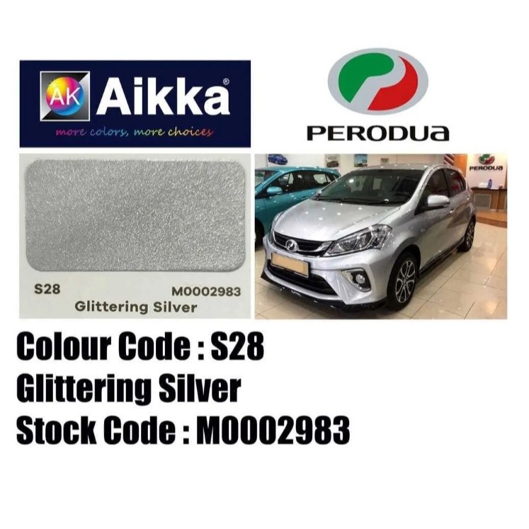 AIKKA PERODUA S28 GLITTERING SILVER 2K CAR PAINT | Shopee Malaysia
