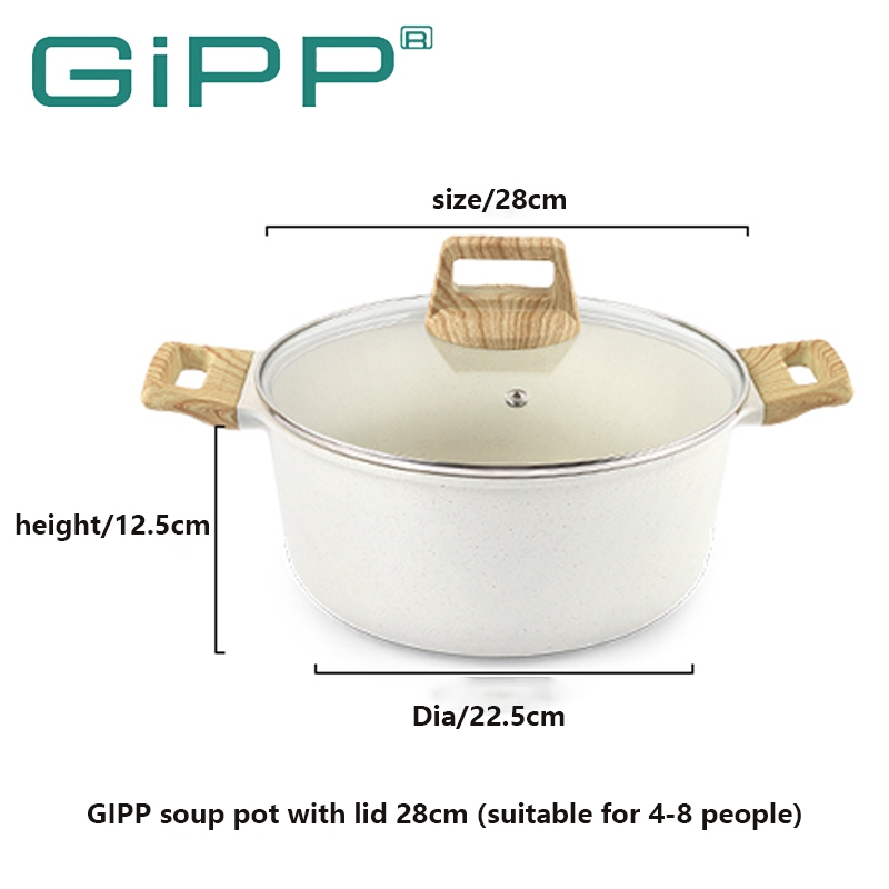 GIPP® Non-Stick Soup Pot Casserole With Cover PFOA-Free (24/28cm) | Shopee Malaysia