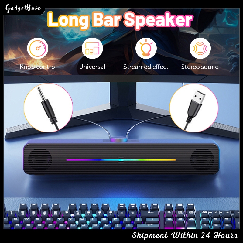 【AUX】Wireless Portable Soundbar Speaker with LCD Display FM Radio Alarm ...