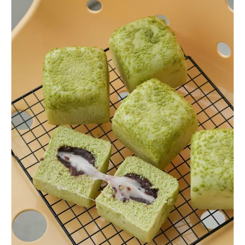 Mattcha Red Bean Mochi steam toast 抹茶红豆麻薯蒸魔方吐司 | Shopee Malaysia