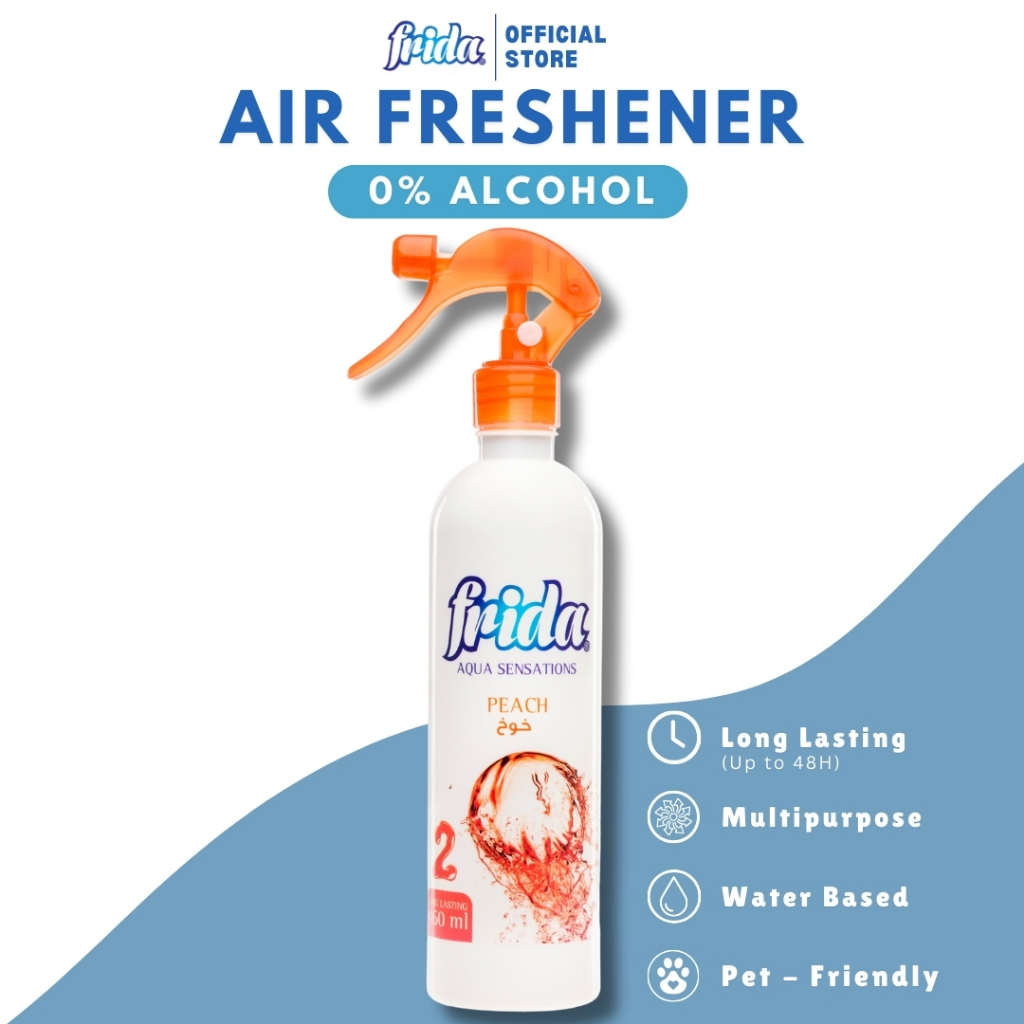 Frida 48H Air Freshener Peach [460ml] 0% Alcohol Pet-Friendly Tahan ...