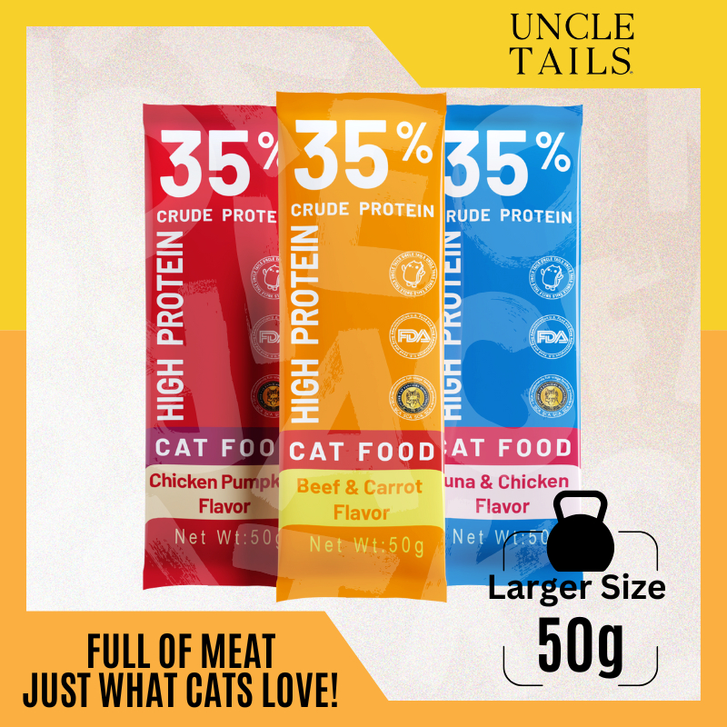 Uncle tails Makanan basah kucing tinggi protein, Chicken, Duck, Beef ...