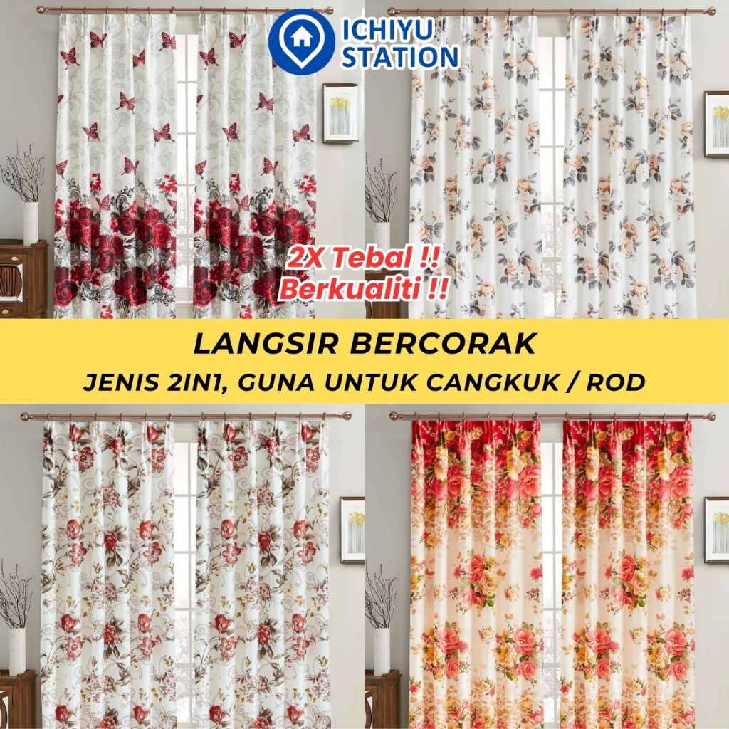 Langsir Tingkap Murah Langsir Pintu Bilik Tidur Dapur Langsir Sliding ...