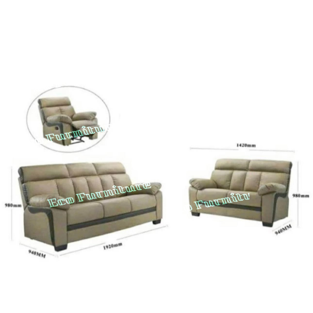 PVC Leather Sofa 1 Seater 2 Seater 3 Seater Recliner 1 Seater | Shopee ...