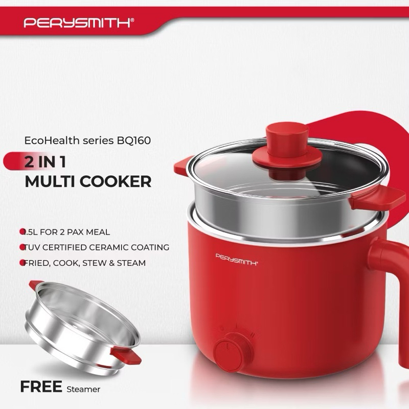 Perysmith 2in1 Multi cooker signature series BQ160 (Red) | Shopee Malaysia