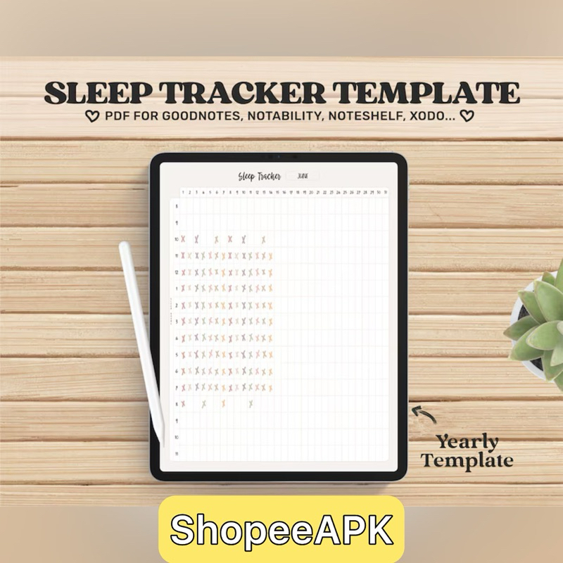 Sleep Tracker & Habit Tracker Goodnotes Template | Editable Planner ...