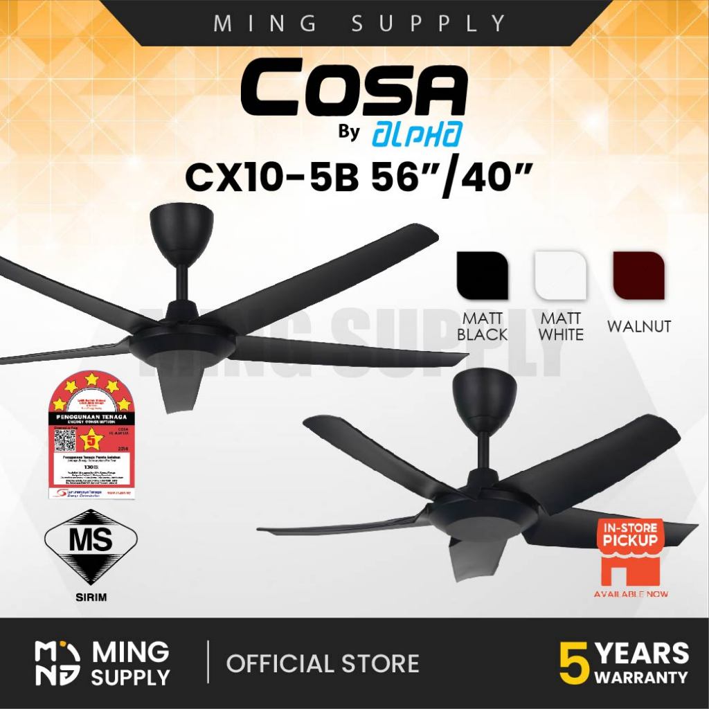 (Sirim) ALPHA COSA CX10 Ceiling Fan 56" 40" Remote Control 12+12 Speed 5 ABS Blade Kipas Siling ...