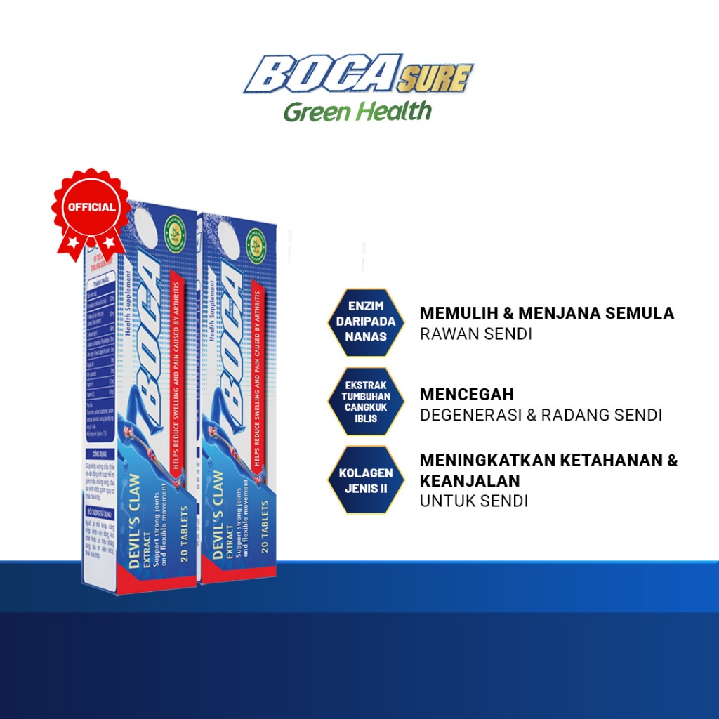 Kombo 2 kotak tablet effervescent BOCA tulen untuk melegakan sakit ...