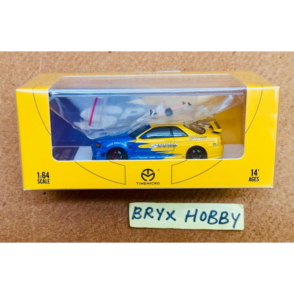 Time Micro Nissan Skyline GT-R (R34) #TM64R34SPNF Spoon With Figure ...