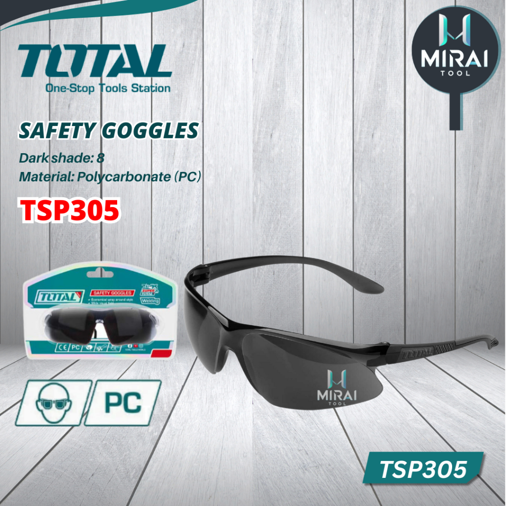 TOTAL TSP305 Safety Goggles (Dark shade:4) | Shopee Malaysia