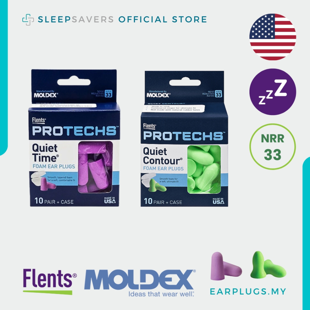 🇺🇸 USA Flents Moldex Protechs Ear Plugs, 10 Pair | Sleeping Penyumbat Telinga Kalis Bunyi Tidur ...