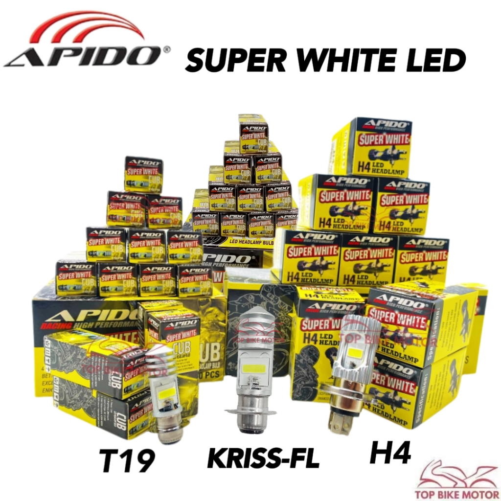 100% ORIGINAL APIDO SUPER WHITE LED BULB MENTOL LAMPU T19 H4 KRISS FL 3 ...