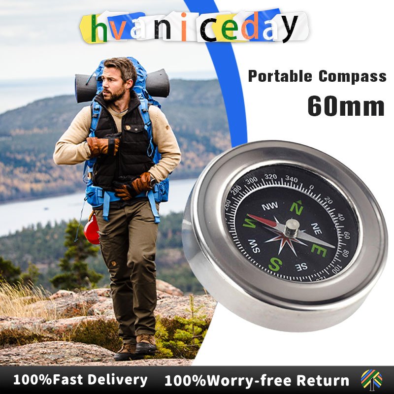 60mm Outdoor Waterproof Compass Stainless Steel Scout Compass Map ...