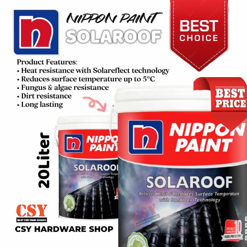 NIPPON PAINT Solaroof 20LITER / Cat Atap paling tahan | Shopee Malaysia