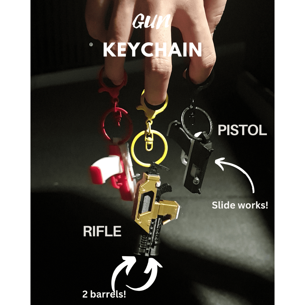 Mini Pistol Rifle Keychain Functional BB Ball Fidget Toy Portable ...