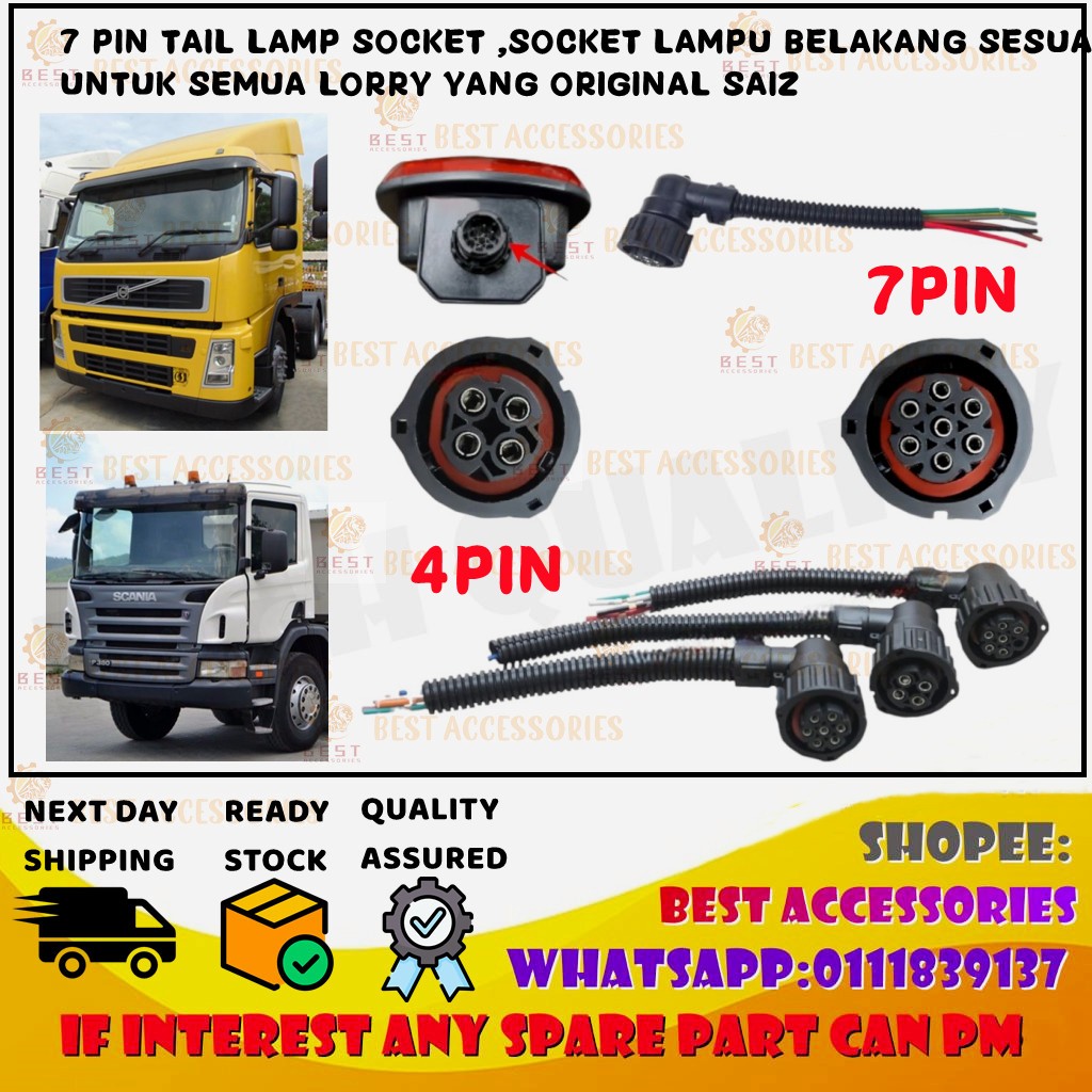 7 PIN TAIL LAMP SOCKET ,SOCKET LAMPU BELAKANG SESUAI UNTUK SEMUA LORRY ...