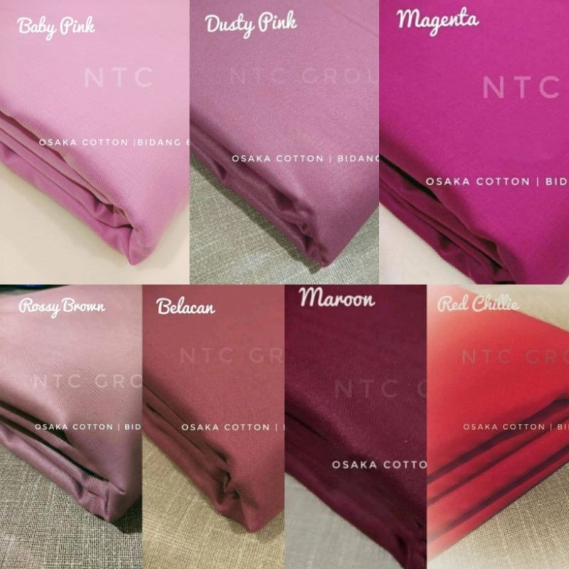 Kain Pasang Plain Osaka Cotton (Bidang 60)-Rosybrown,Red Chilli,Maroon ...