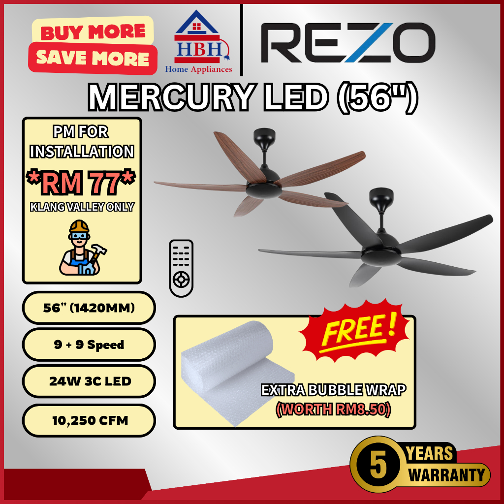 (Rm77 Installation) Rezo | Mercury 56 Inch LED | Signature Series | DC ...