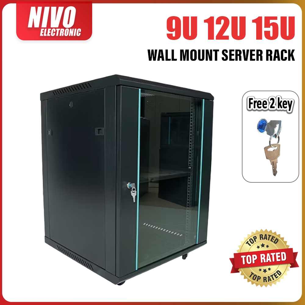 9U 12U 15U CCTV RACK WALL MOUNT SERVER RACK (perforated door)500(W)X400 ...