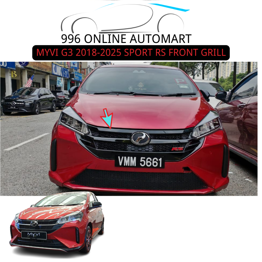 PERODUA MYVI G3 2018-2025 SPORT RS FRONT GRILL HONEYCOMB UPPER GRILL ...