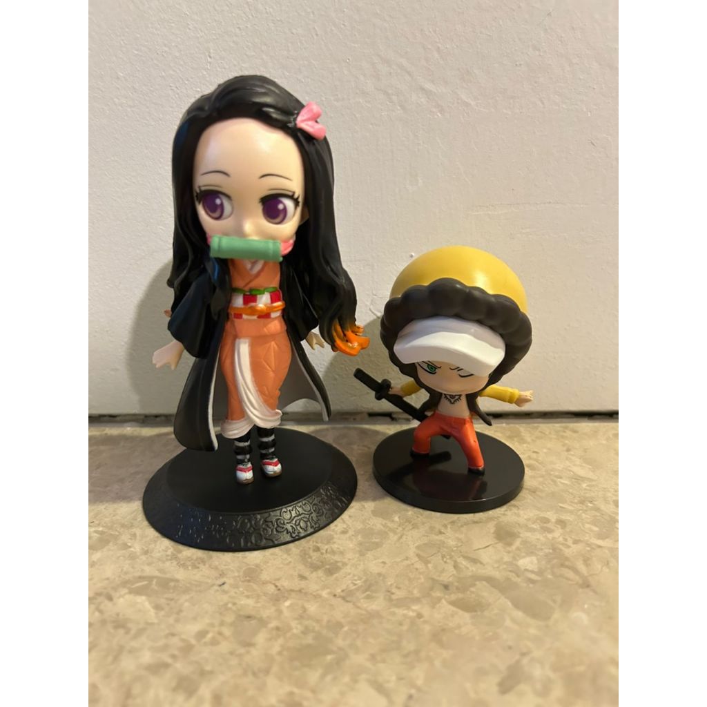 Demon Slayer Nezuko & One Piece Law Anime Cute Figuirine 鬼灭之刃祢豆子 & 海贼王罗 ...