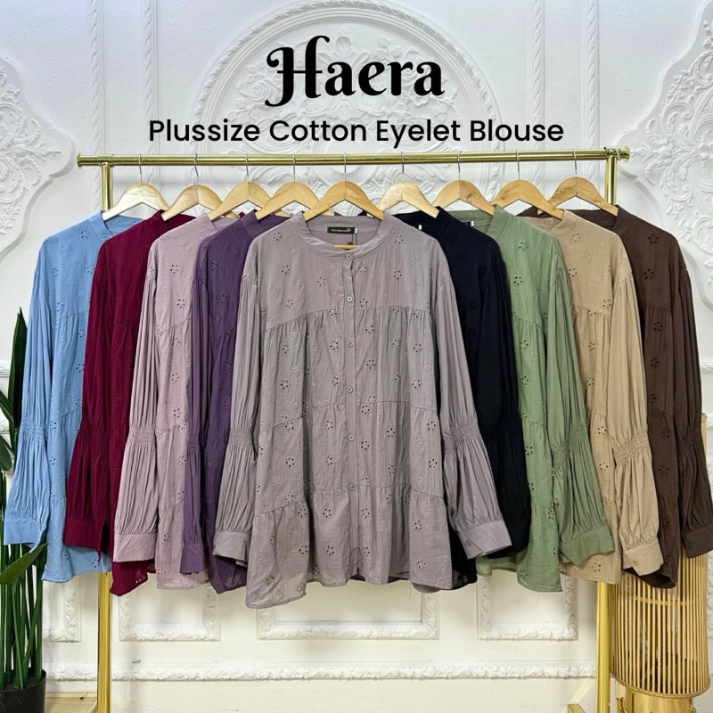 BAJU BLOUSE PLUS SIZE MURAH VIRAL MUSLIMS HAERA BLOUSE SULAM TEBUK ...