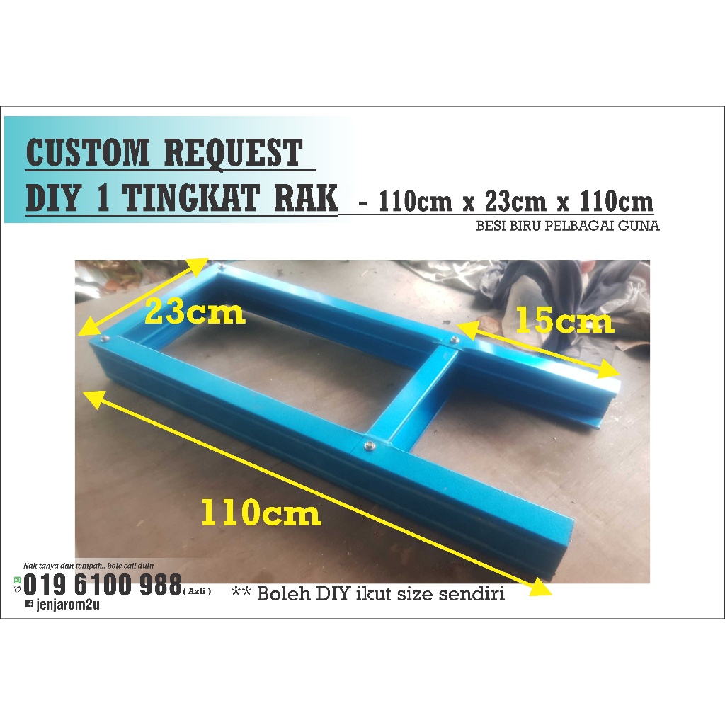 1 UNIT CUSTOM REQUEST DIY C CHANEL BESI BIRU - 110cm (Tinggi) x 23cm ...