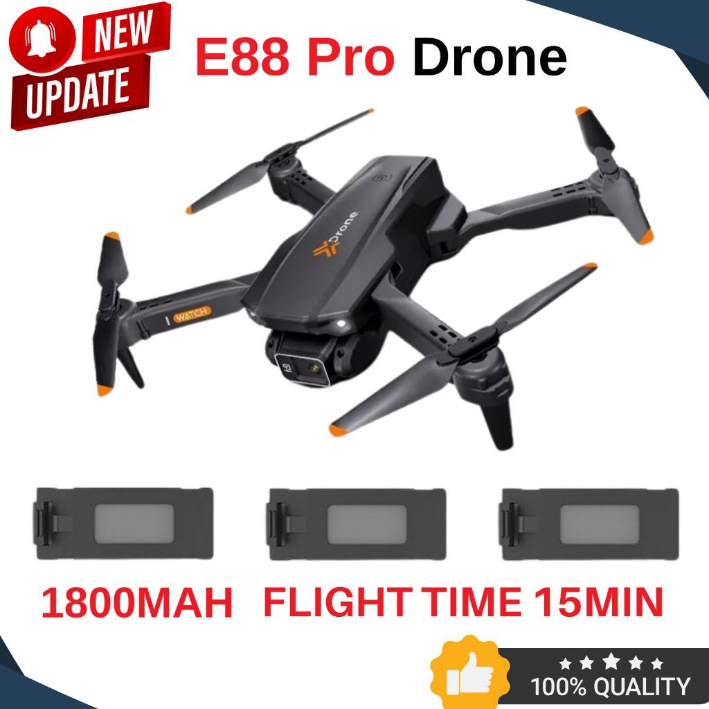 Drone E88 Pro Mini RC Quadcopter Foldable 3 Drone Battery With Camera Murah Wifi FPV Drone Dron ...