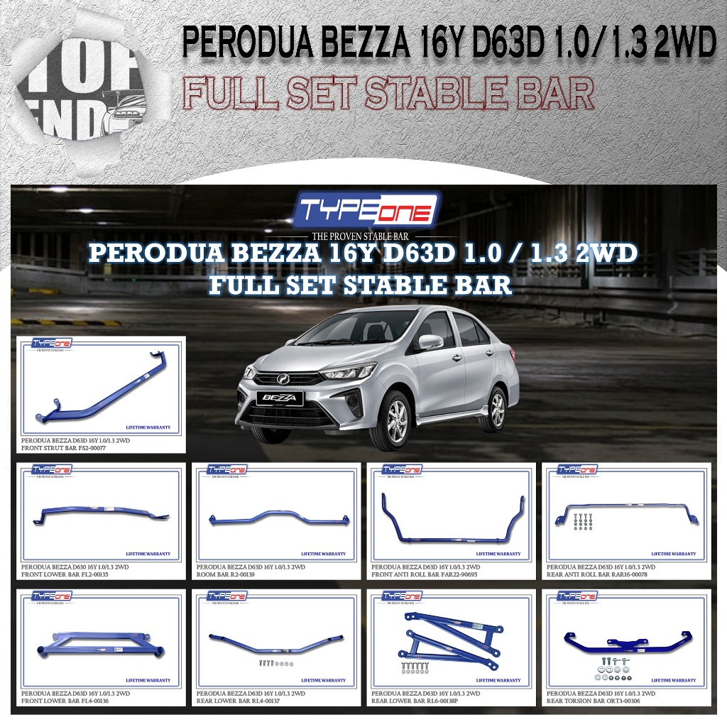 TYPE ONE 100% ORIGINAL PERODUA BEZZA 16Y D63D 1.0/1.3 2WD FULLSET ...