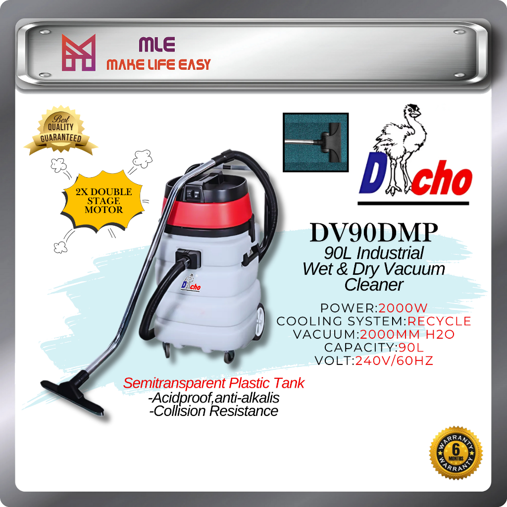 DACHO 90L Industrial Wet & Dry Vacuum Cleaner | Shopee Malaysia
