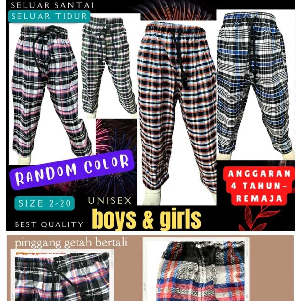 3 Pocket Seluar Petak (Regular Size) S-XXL Slim Fit Pajama Pliad Seluar ...