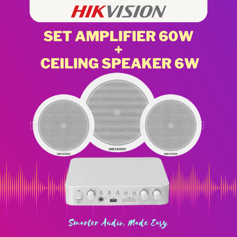 HIKVISION Analog Ceiling Amplifier Speaker 60W Set With Analog Ceiling ...
