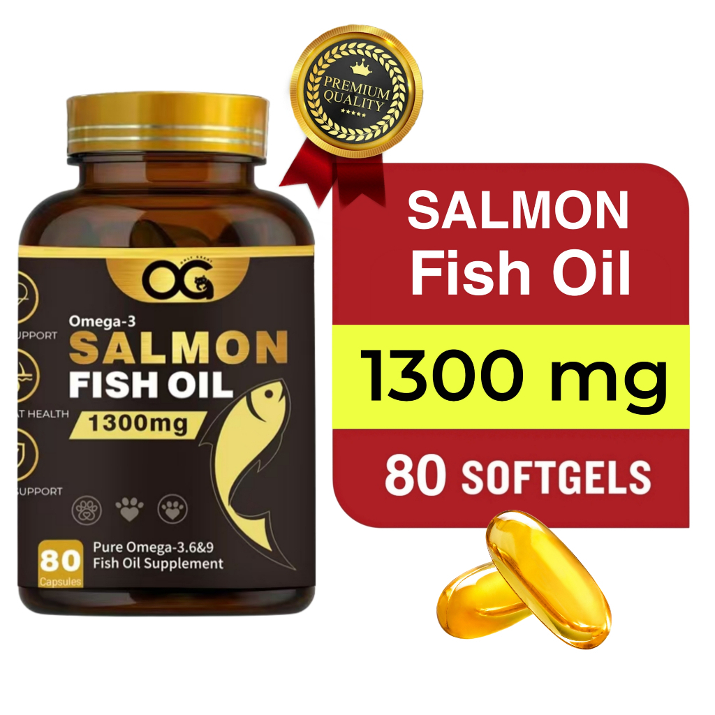 1300mg X 80 TABS OG Omega 3 - Pet Salmon Fish Oil Supplements Minyak ...