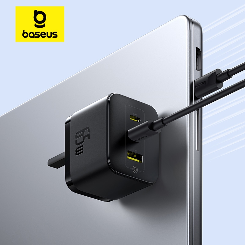 Baseus Palm Fast Charger 2C+U 65W UK PD Compact 3-Port Fast Charging ...