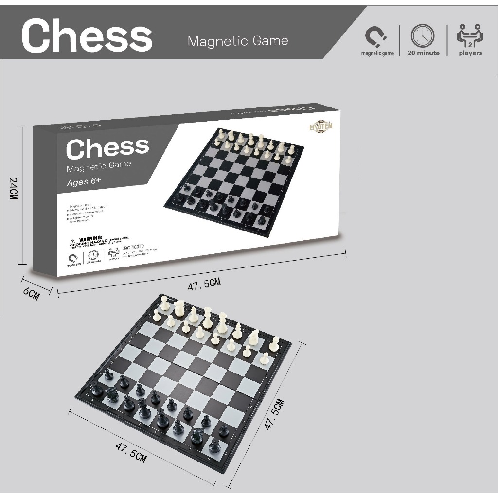 [BIG SIZE] Premium Magnetic Foldable Chess Set Portable Family Game Set ...