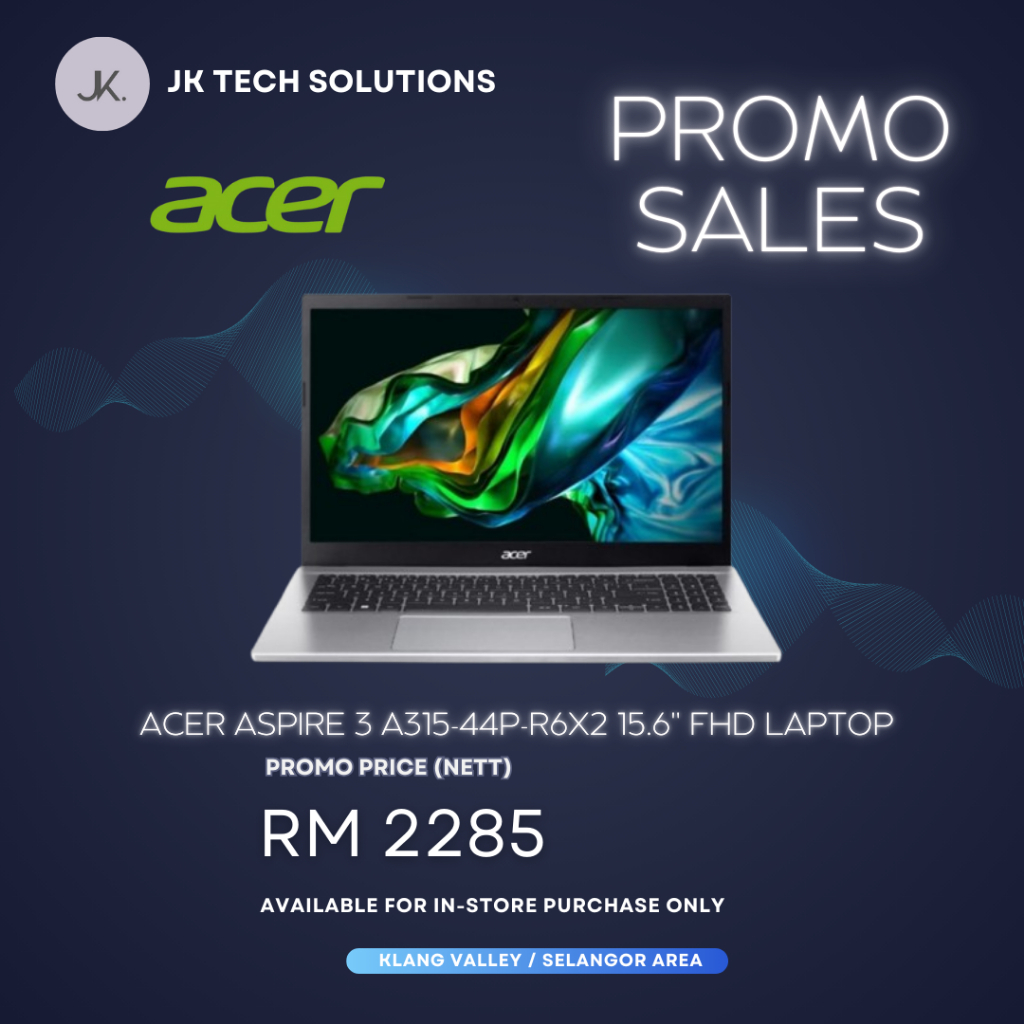 ACER Aspire 3 A315-44P-R6X2 15.6'' FHD Laptop (R7-5700U/16GB/512GB SSD/ATI/W11/HS) | Shopee Malaysia
