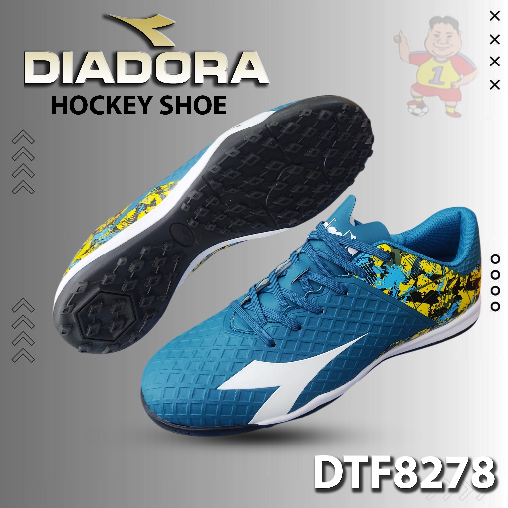 Diadora Original Hockey Shoe Turf Shoe Kasut Hoki DTF8278 Blue | Shopee ...
