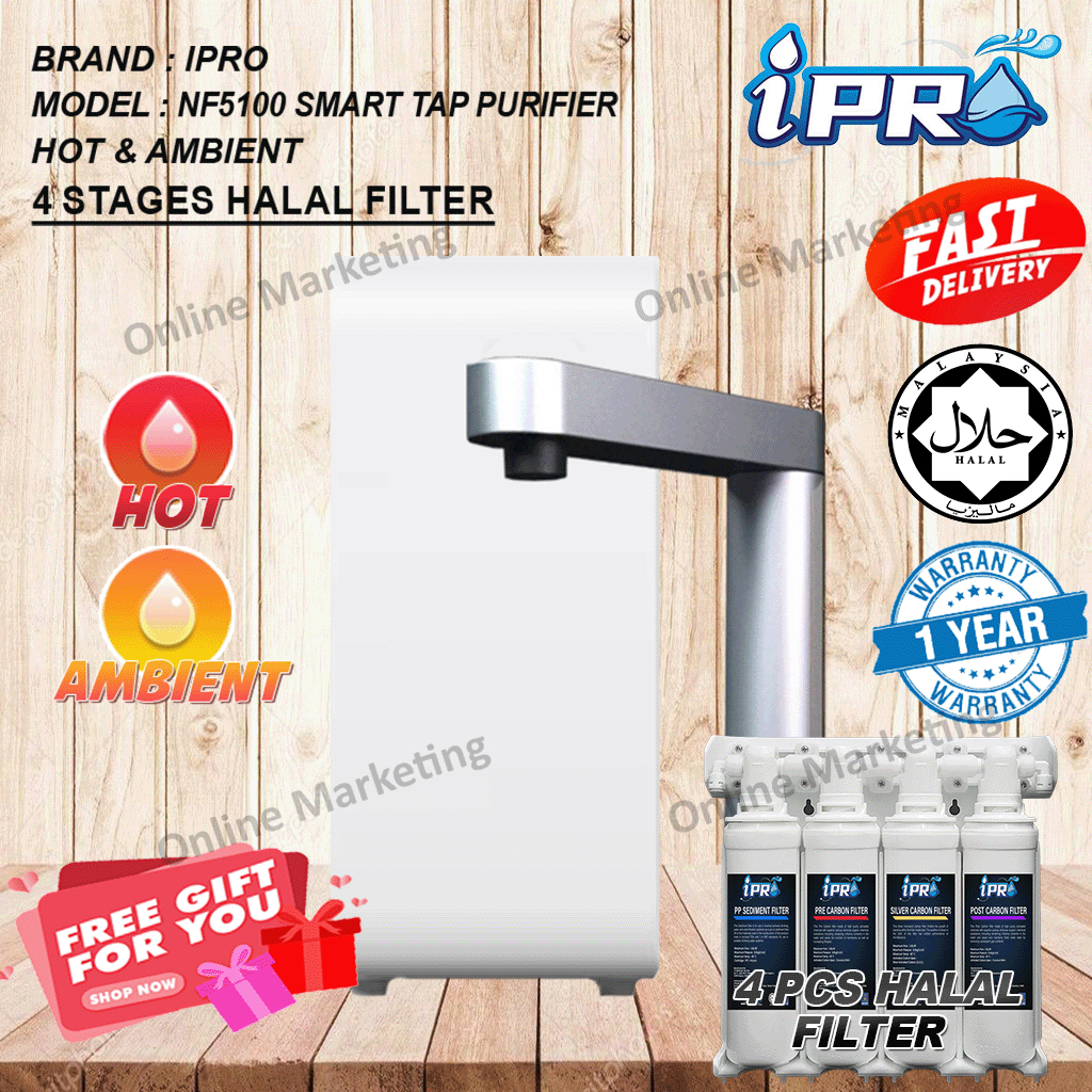 IPRO 2025 Instant Water Tap Smart Instant Hot Purifier NF5100 - 4 Stage ...